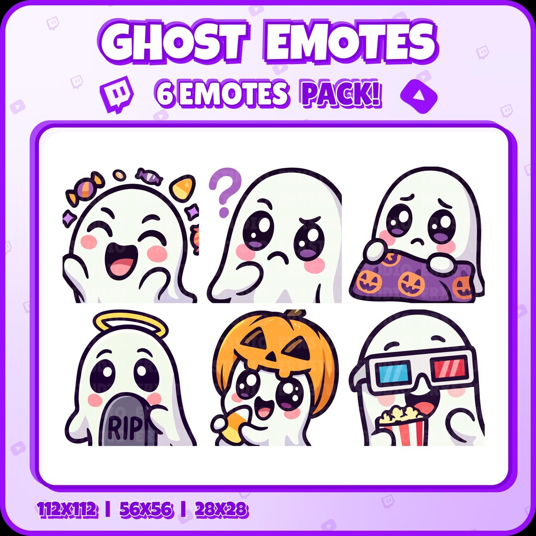 Ghost Twitch Emotes – 6 Cute and Spooky Ghost Emotes for Streamers ...