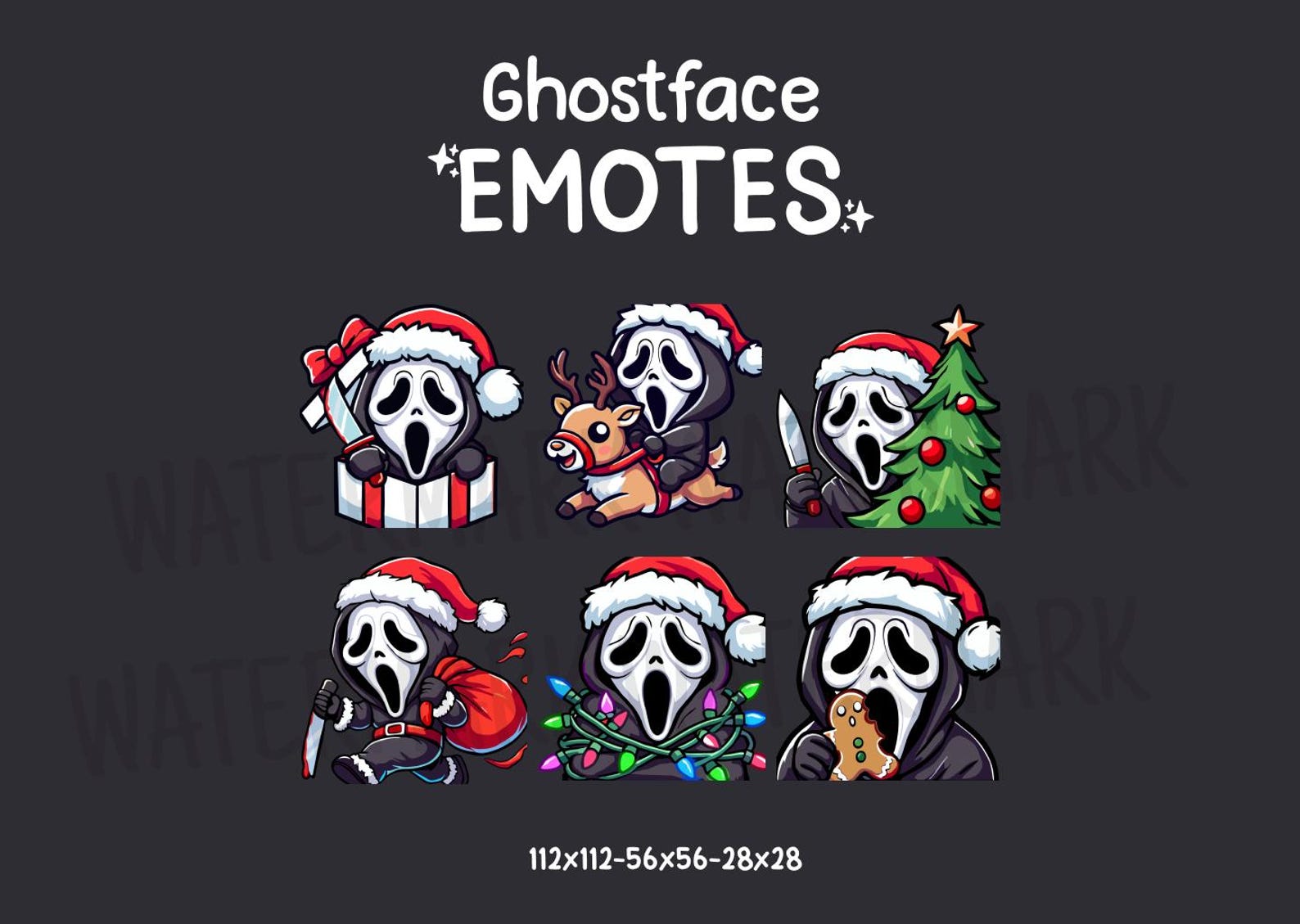 Ghostface Pack X10 Emotes Christmas Edition for Twitch and Discord ...