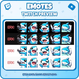 Shark Twitch Emotes – 20 Funny Shark Emote Pack for Streamers | Pngs ...