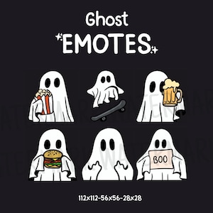 Ghost Pack X30 Emotes for Twitch and Discord, Ghost Emotes, Halloween ...