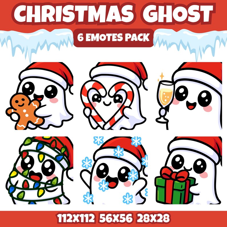 Christmas Ghost Twitch Emotes – 6 Cute and Spooky Holiday Reactions ...