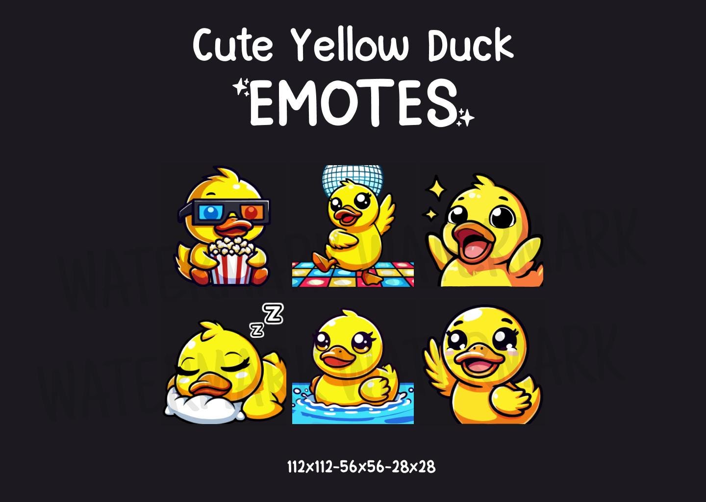 Yellow Duck Pack X30 Emotes for Twitch and Discord, Duck Emotes, Cute ...