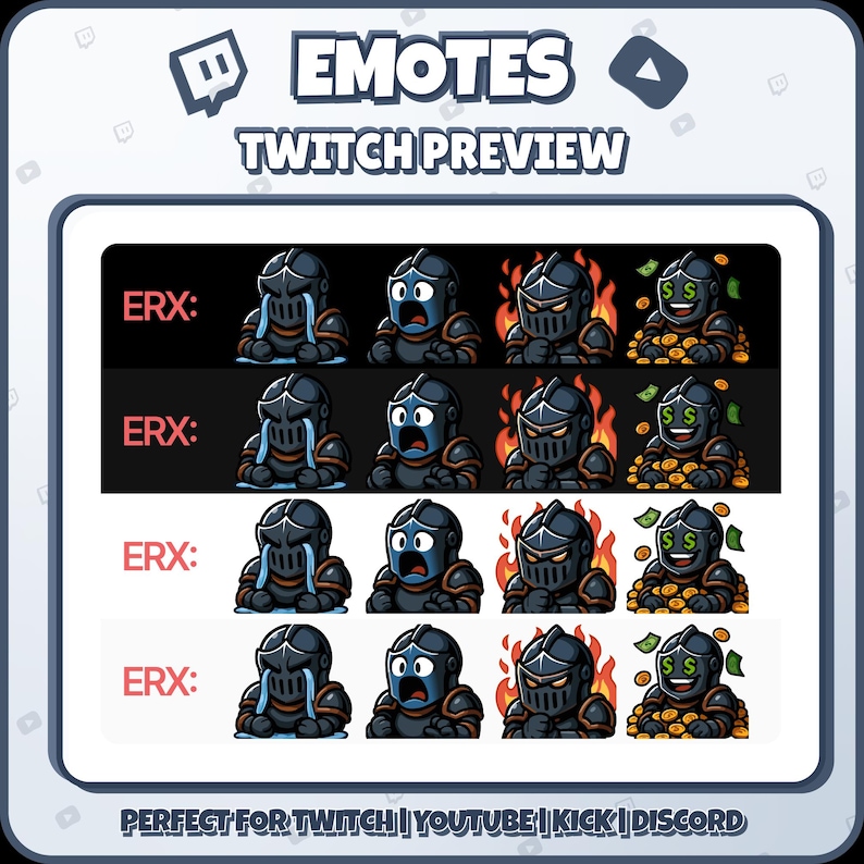 Knight Twitch Emotes – 24 Medieval Warrior Emotes for Streamers ...