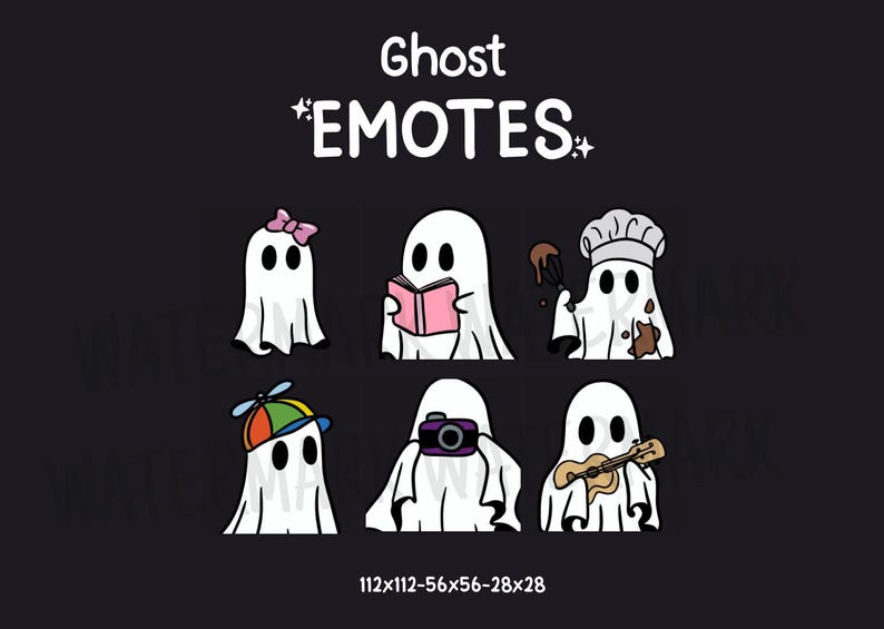 Ghost Pack X30 Emotes for Twitch and Discord, Ghost Emotes, Halloween ...
