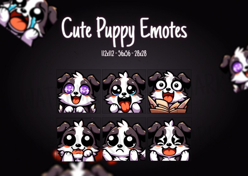 Cute Puppy Twitch Emotes – Kawaii Dog Emote Pack for Streamers | Pngs ...