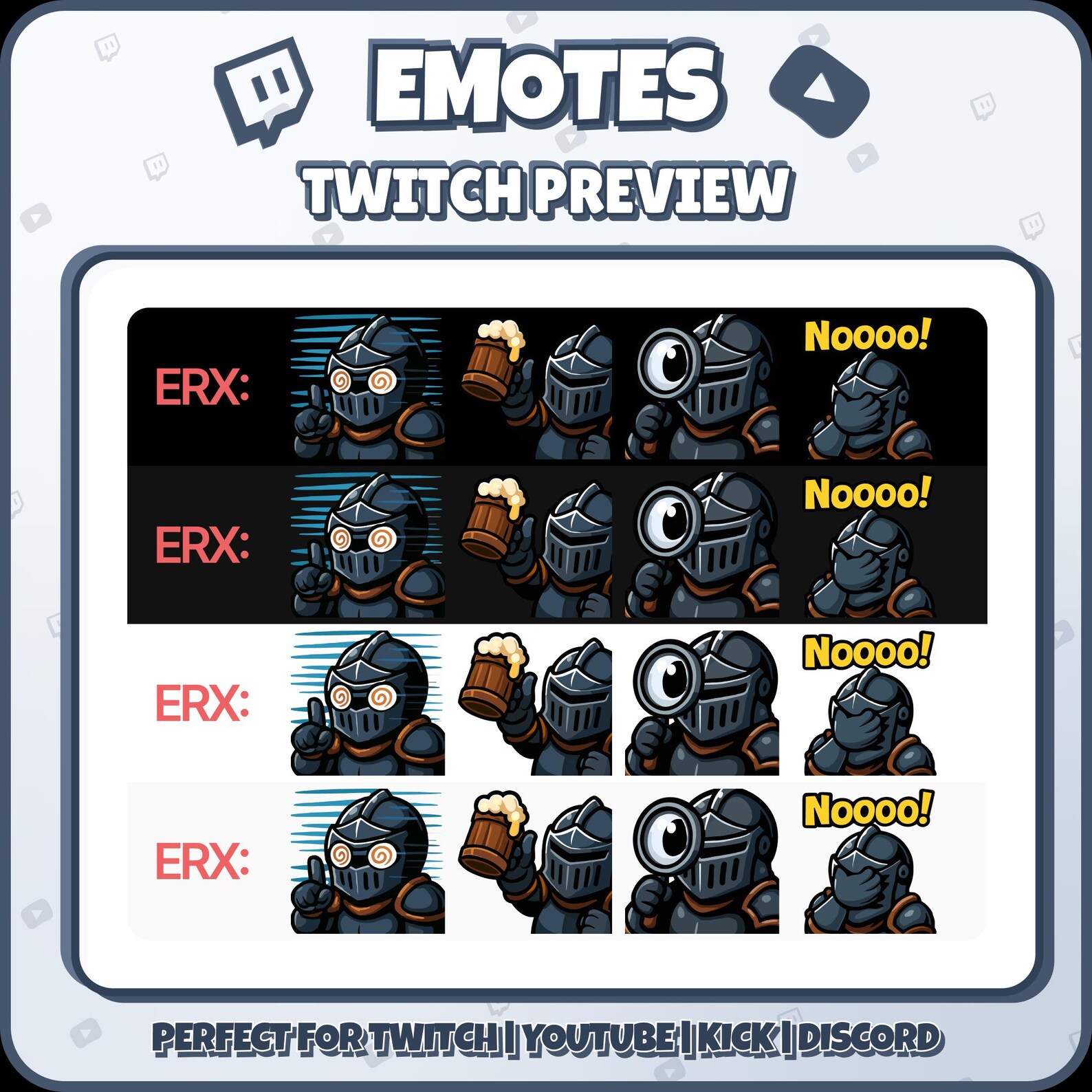 Knight Twitch Emotes – 24 Medieval Warrior Emotes for Streamers ...