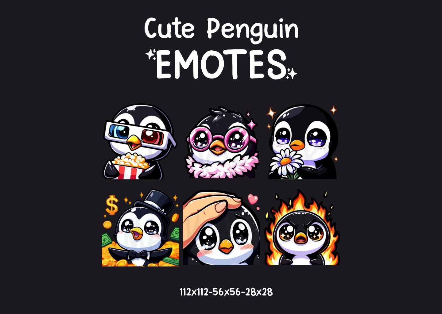 Mega Penguin Pack X33 Emotes for Twitch and Discord, Penguin Emotes ...