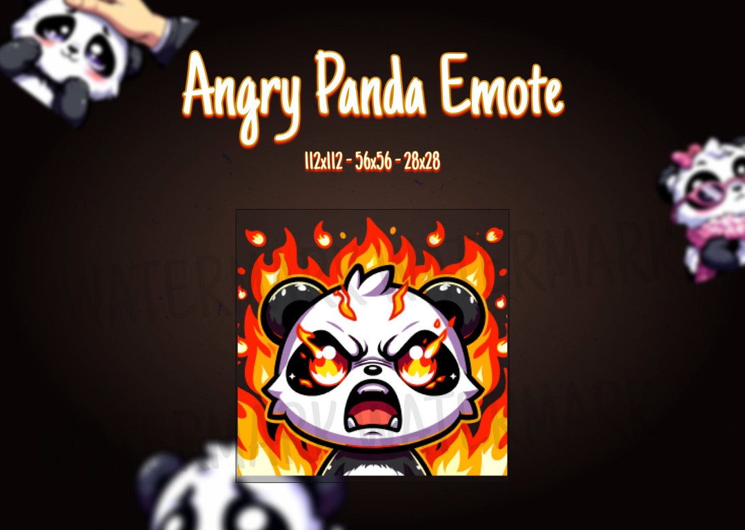 Angry Panda Emote for Twitch and Discord, Panda Emote, Cute Angry Panda ...