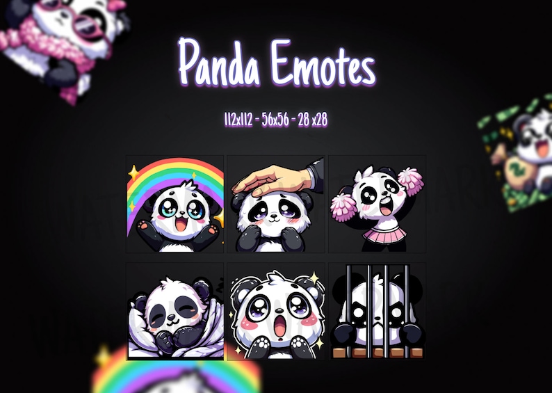 Mega Panda Pack X30 Emotes for Twitch and Discord, Panda Emotes, Cute ...