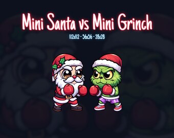 Santa Vs Grinch ( Twitch Emote | Discord Emote | Christmas Characters ...