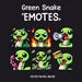Cute Green Snake Pack X30 Emotes for Twitch and Discord, Green Snake ...