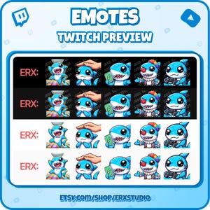 Shark Twitch Emotes – 20 Funny Shark Emote Pack for Streamers | Pngs ...