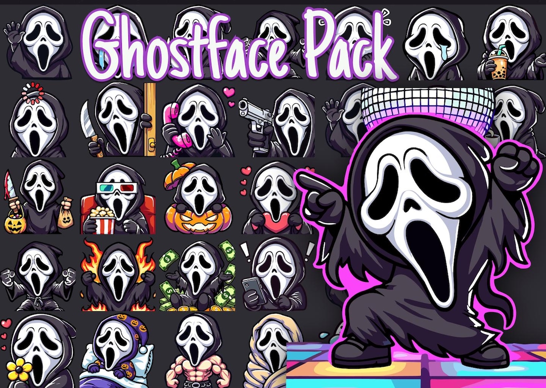 Ghostface Pack X24 Emotes for Twitch and Discord, Ghostface Emotes ...