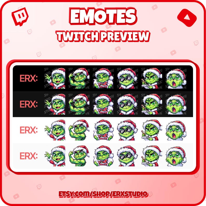 Grinch Twitch Emotes – 24 Funny Christmas Emotes Pack for Streamers ...