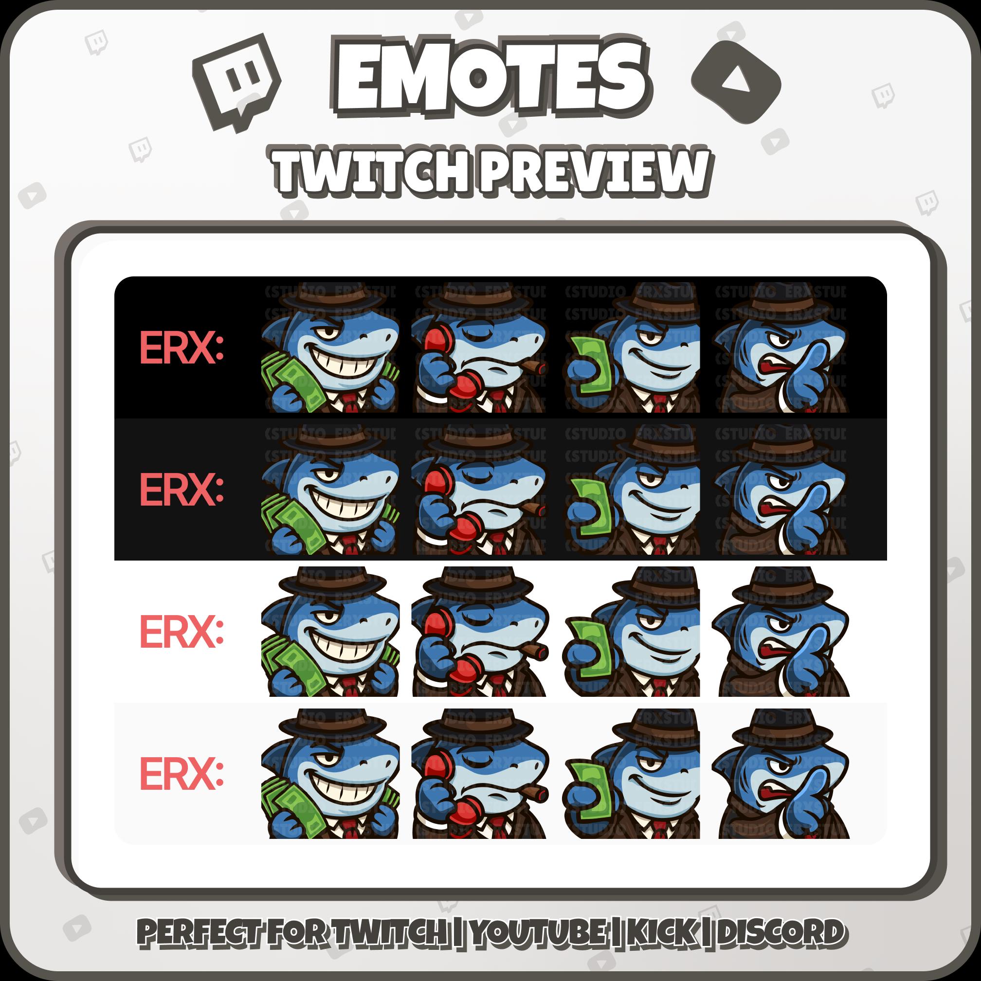 Mafia Shark Twitch Emotes – 12 Gangster-themed Emotes for Streamers ...