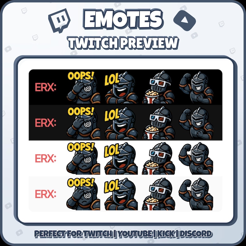 Knight Twitch Emotes – 24 Medieval Warrior Emotes for Streamers ...