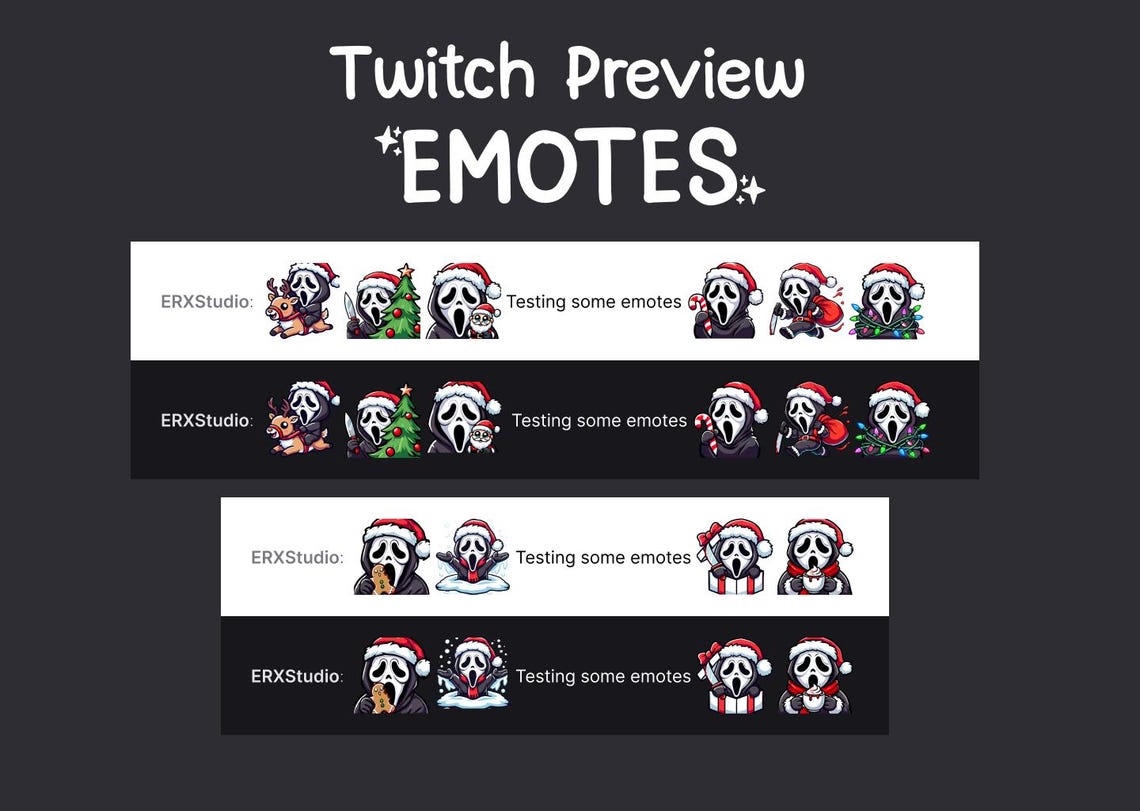 Ghostface Pack X10 Emotes Christmas Edition for Twitch and Discord ...