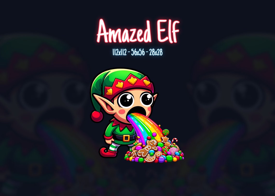 Amazed Elf ( Twitch Emote | Discord Emote | Christmas Characters | Cute ...