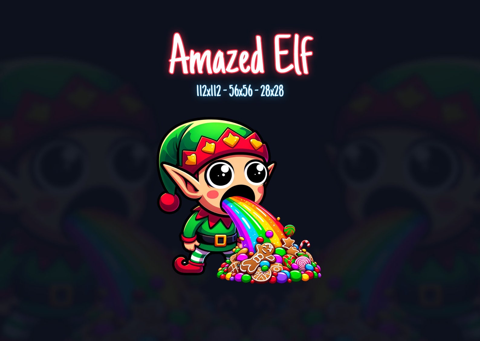 Amazed Elf ( Twitch Emote | Discord Emote | Christmas Characters | Cute ...