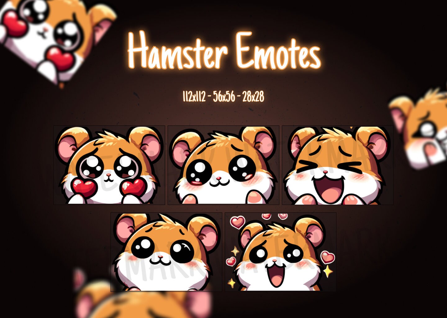 11x Hamster Twitch Emotes / Discord Emotes /hamster Emotes / Cute ...