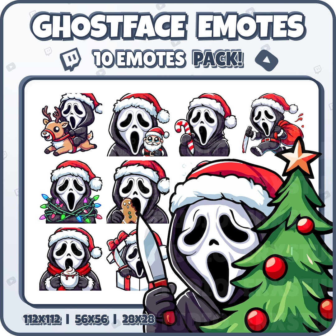 Ghostface Xmas Emotes – Funny Christmas Emote Pack for Streamers | Pngs ...