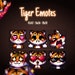 18x Tiger Twitch Emotes / Discord Emotes /tiger Emotes / Cute Tiger ...
