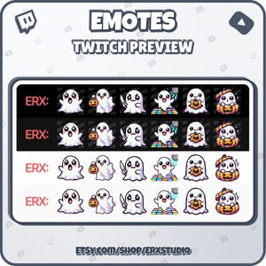 Cute Ghost Twitch Emotes – 24 Halloween Emote Pack for Streamers | Pngs ...