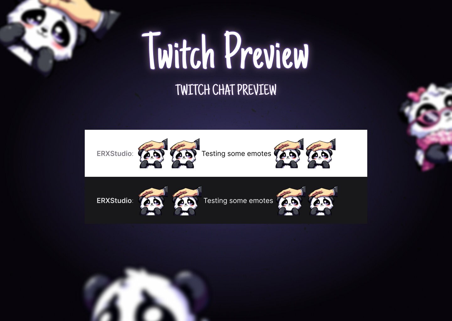 Headpat Panda Emote for Twitch and Discord, Panda Emote, Cute Panda ...