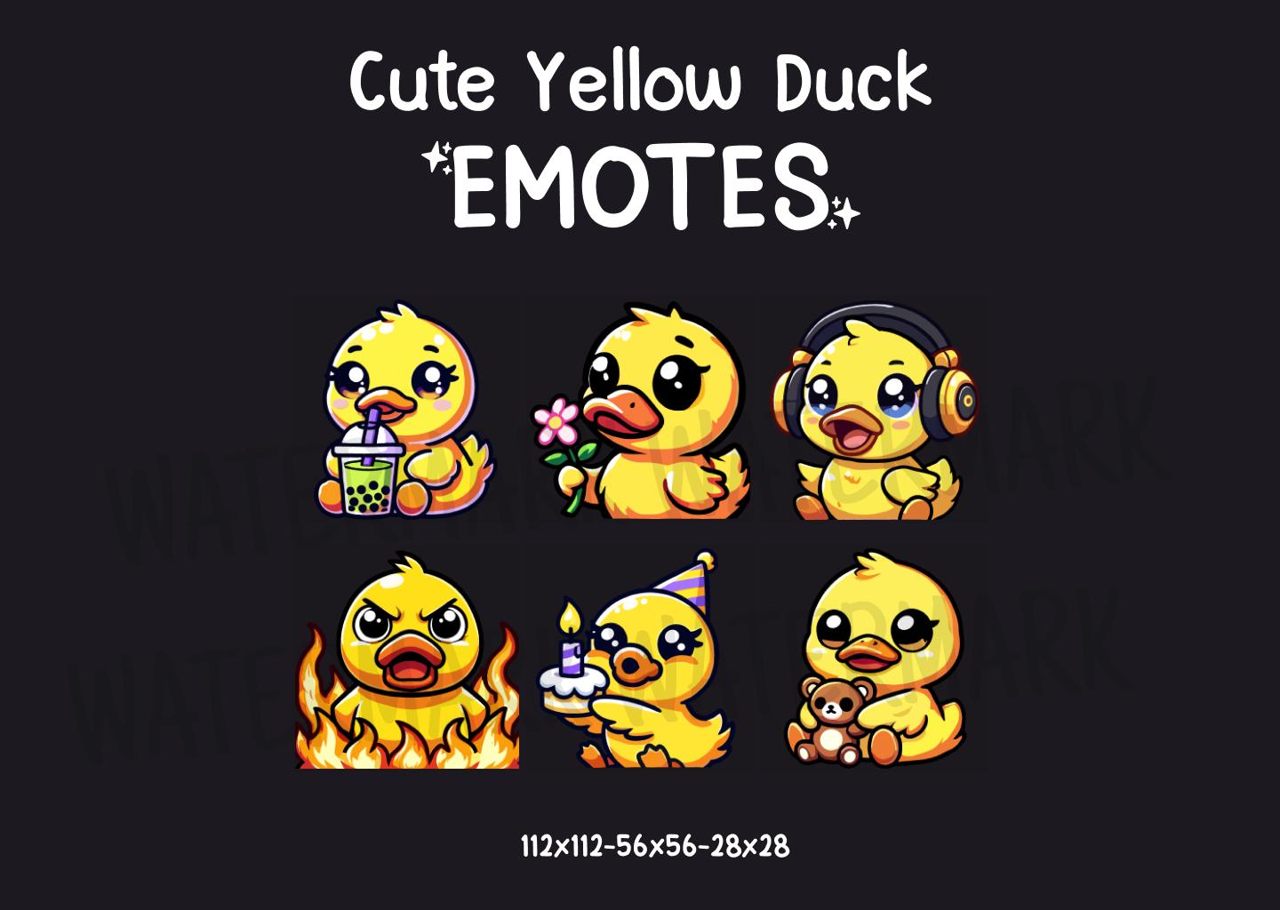 Yellow Duck Pack X30 Emotes for Twitch and Discord, Duck Emotes, Cute ...