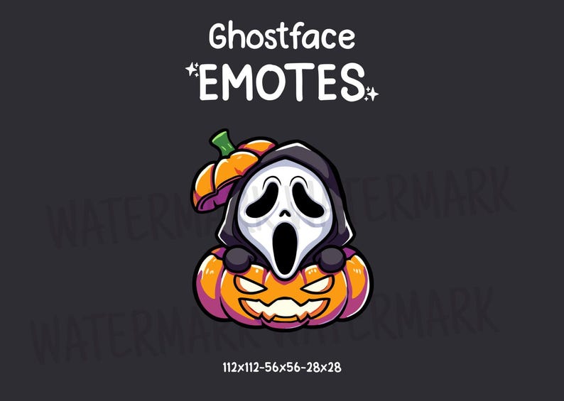 Ghostface Pumpkin Emote for Twitch and Discord, Ghostface Emotes ...