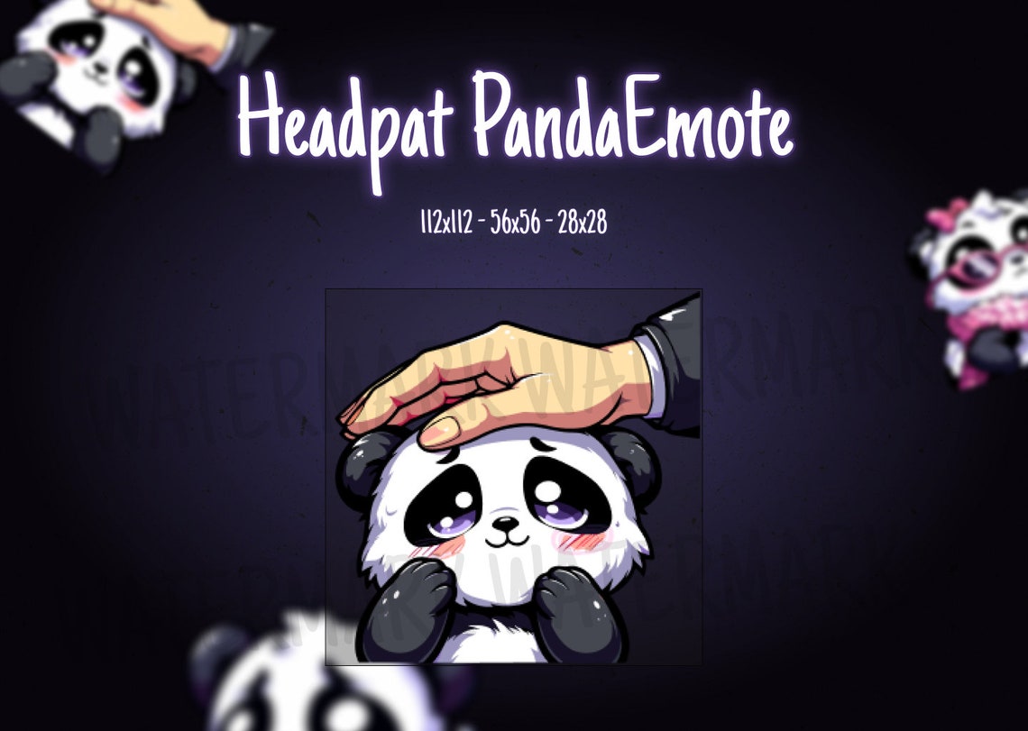 Headpat Panda Emote for Twitch and Discord, Panda Emote, Cute Panda ...