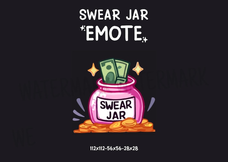 Swear Jar Twitch Emote – Funny Kawaii Emote With Cash & Coins | PNG for ...