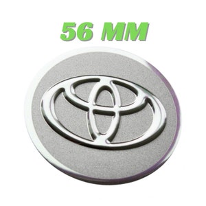 4 pieces wheel center hub stickers 56mm for Toyota with metal emblems rims covers Silver color