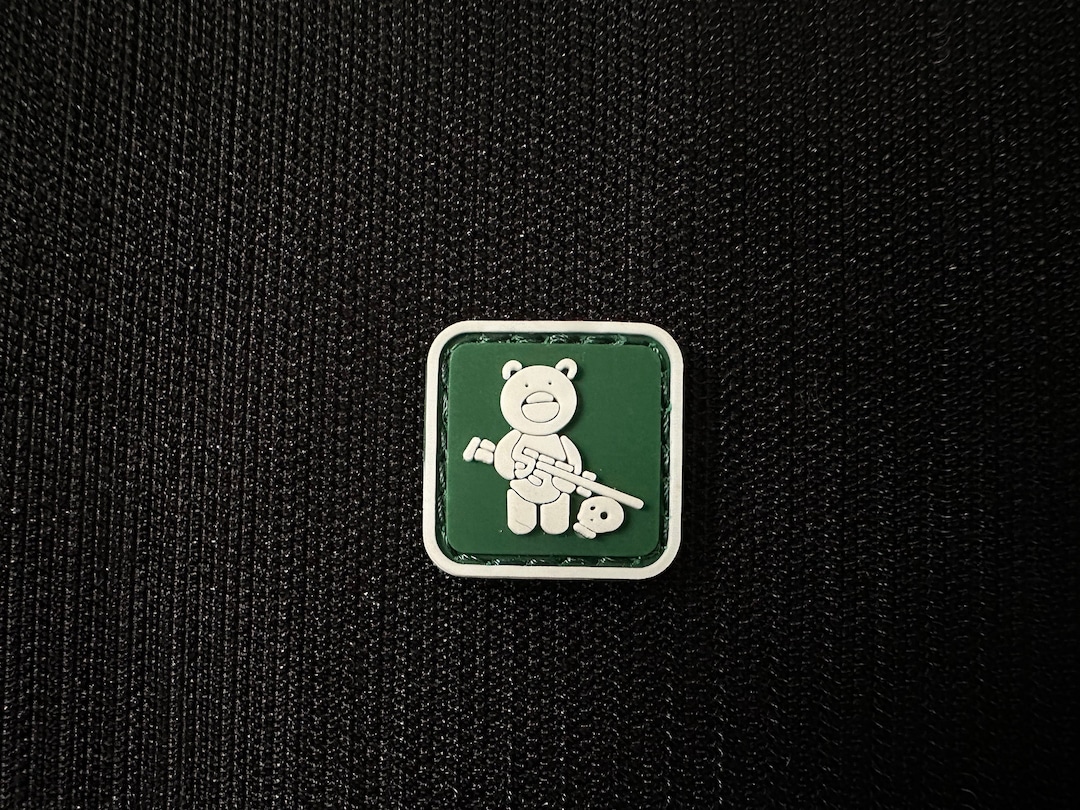 PVC Morale and Tactical Patch Teddy Bear Fighter / Skull Green - Etsy