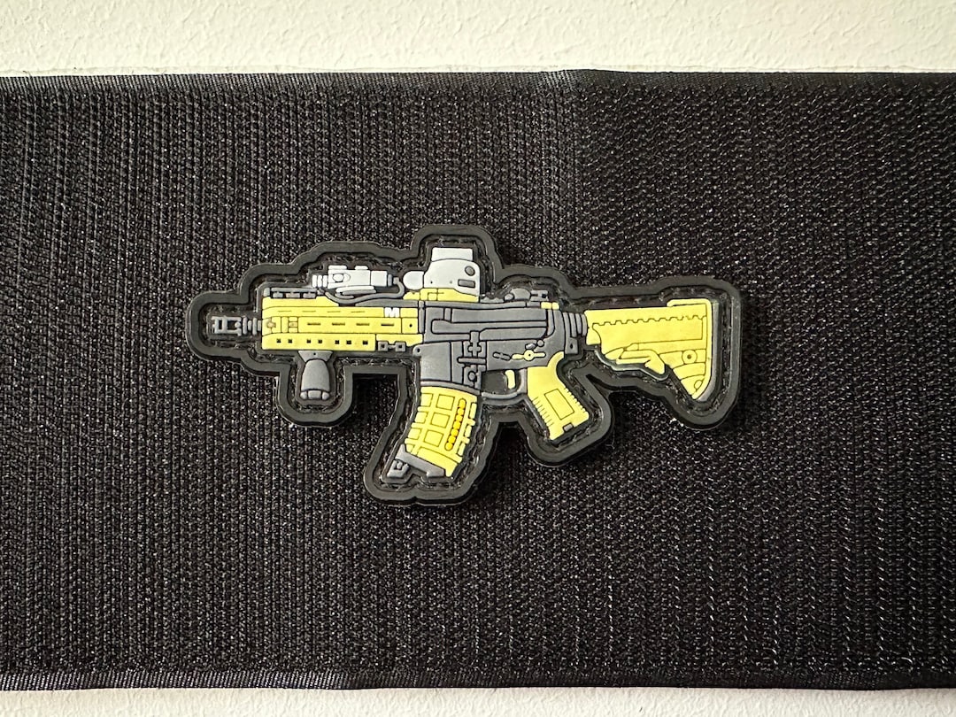 Mini Gun Series / M4 SBR Rifle / PVC Morale and Tactical Patch / Hook ...