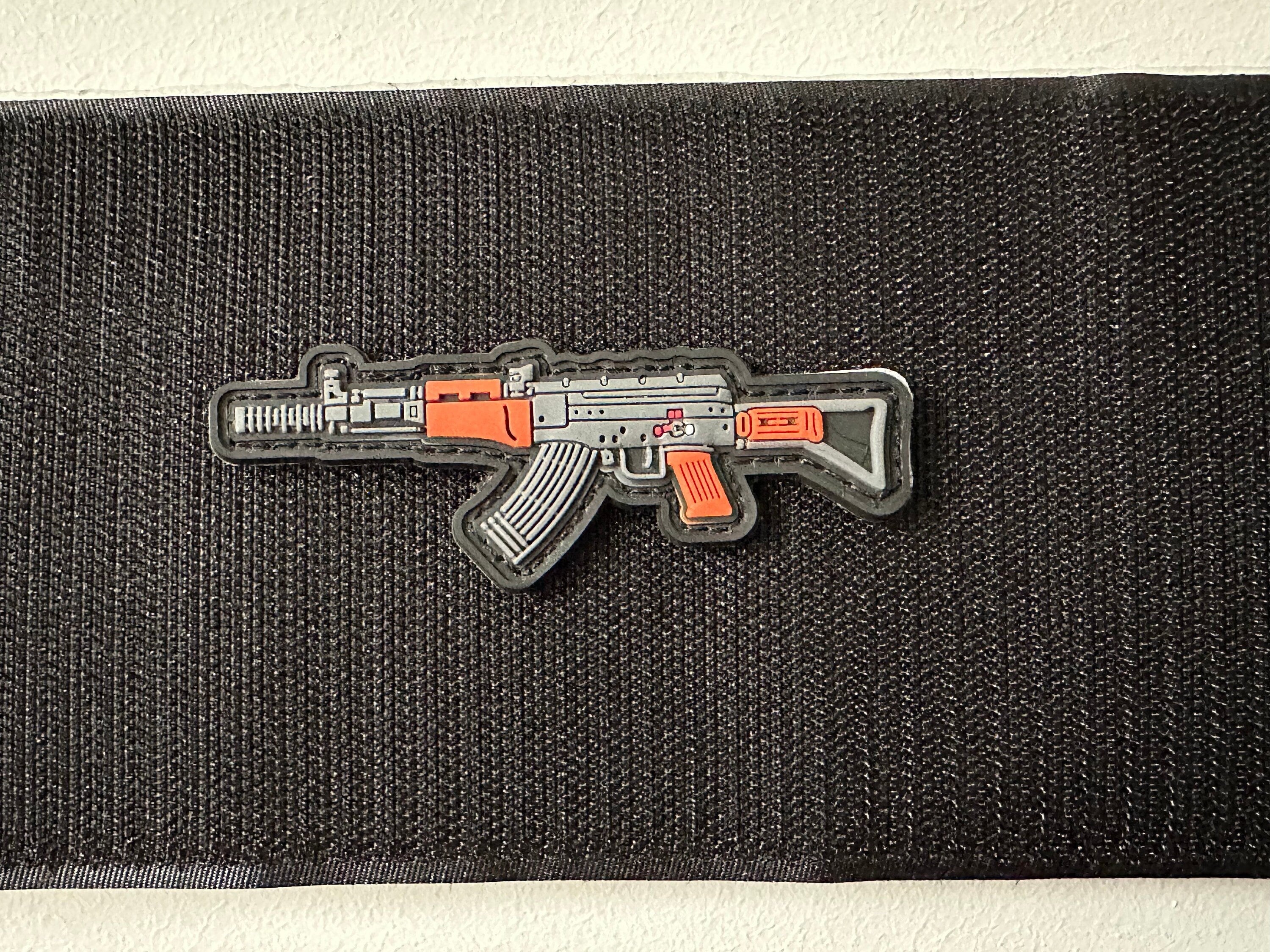 Mini Gun Series / AK47 / AK-47 Rifle / Kalashnikov / PVC Morale and Tactical Patch / Hook and ...