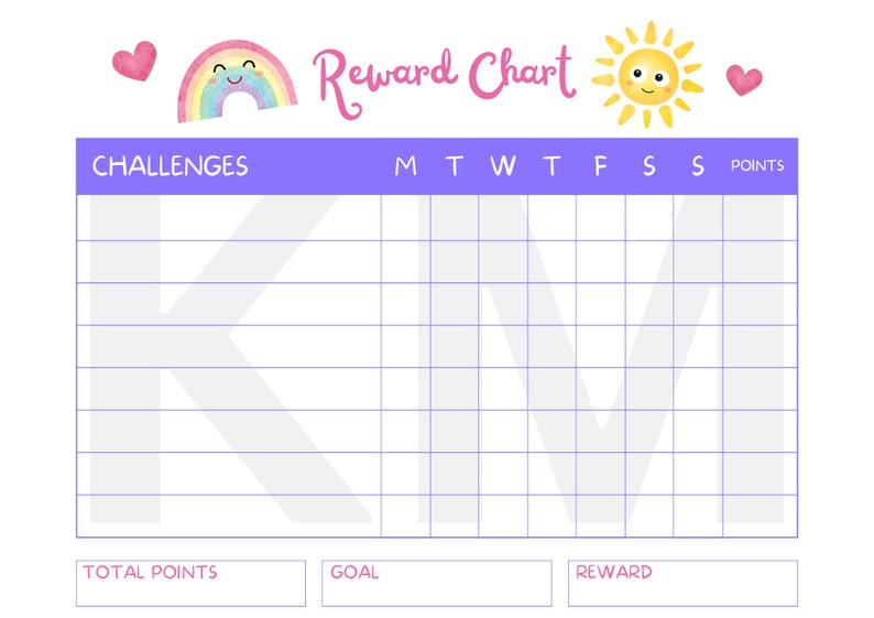 Pink Reward Chart - Etsy