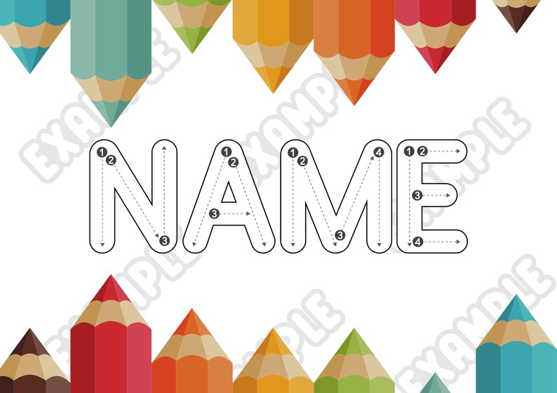 Personalised Name Tracing Digital Download - Etsy