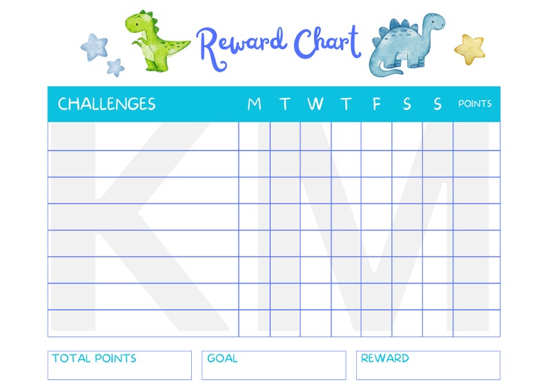 Blue Reward Chart - Etsy
