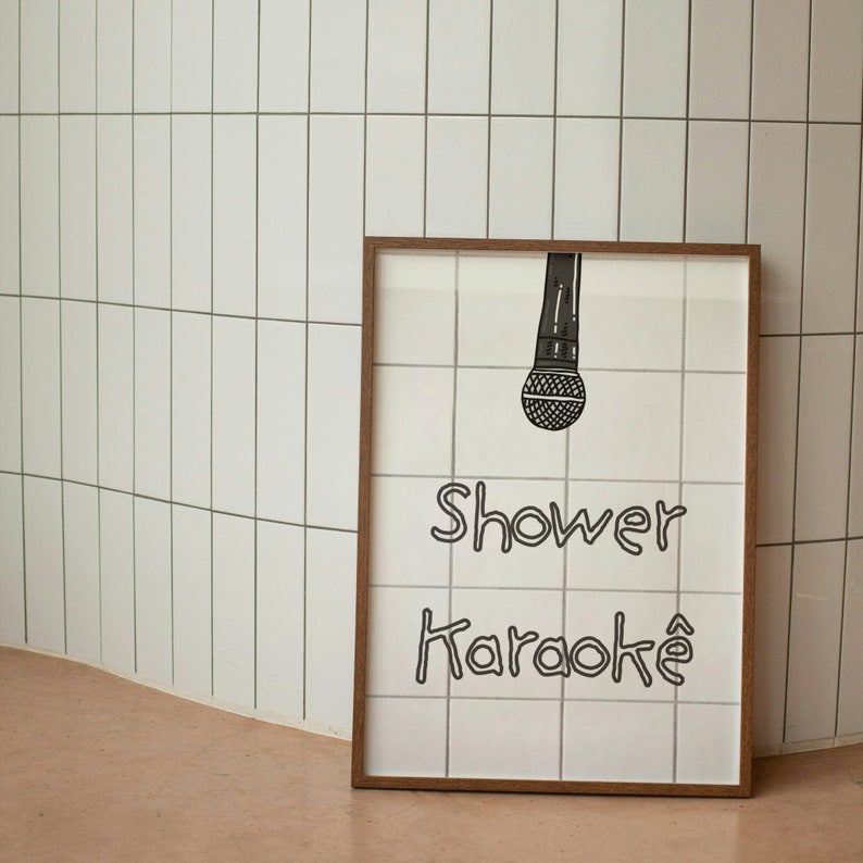 Shower Karaoke Poster Set: 70s Funky Bathroom Art (digital Download) - Etsy