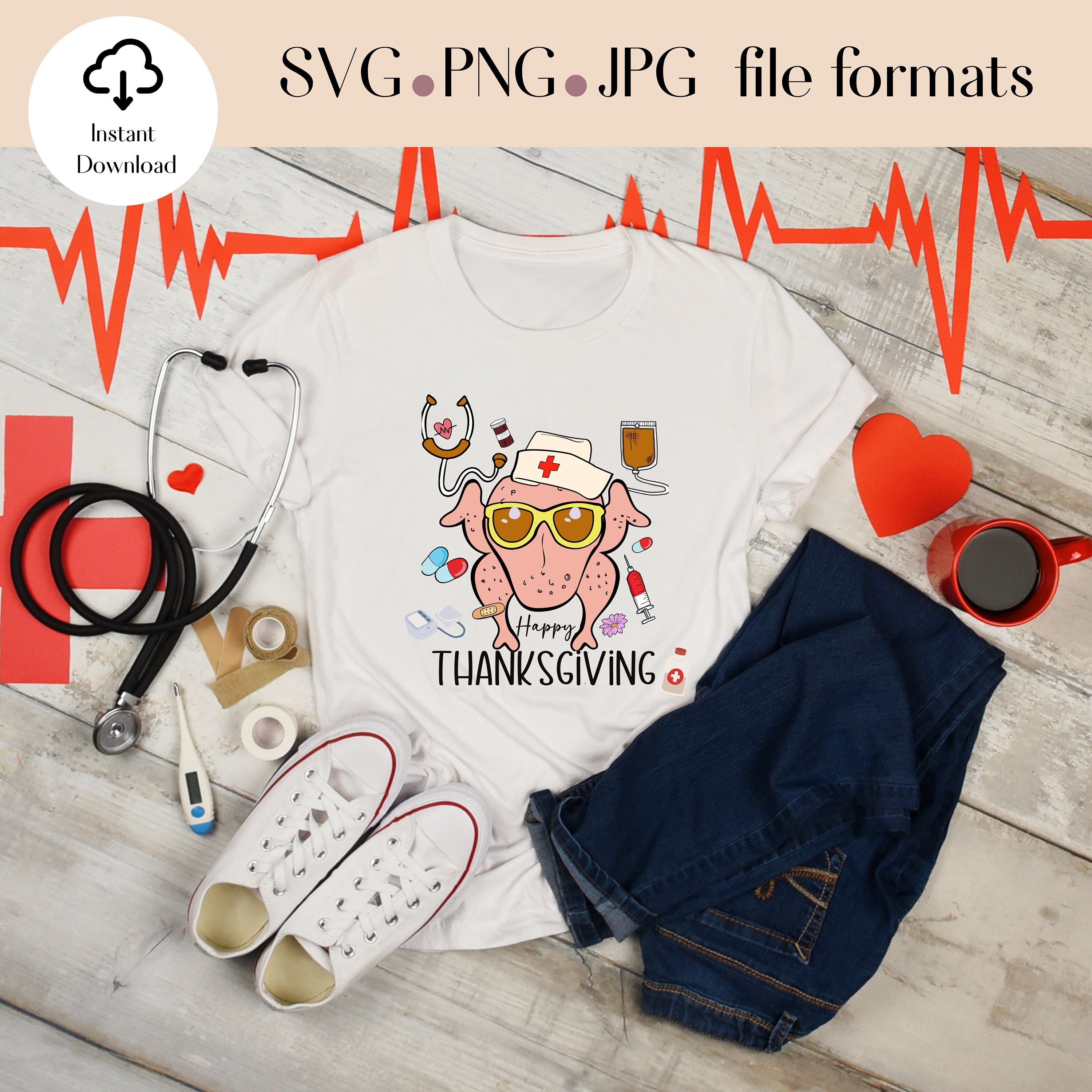 Nurse Thanksgiving Nurse Svg Nurse Life Png Thankful Sublimation Funny ...