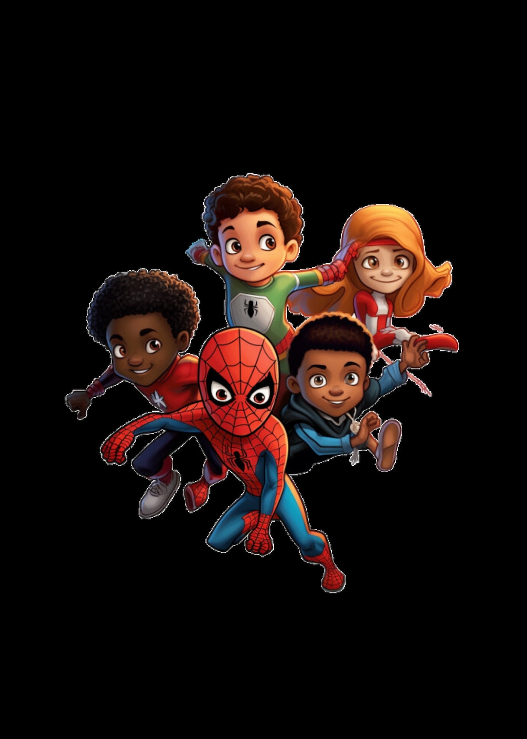 Kids Spiderman and Friends Transparent Background SVG Bundle - Etsy