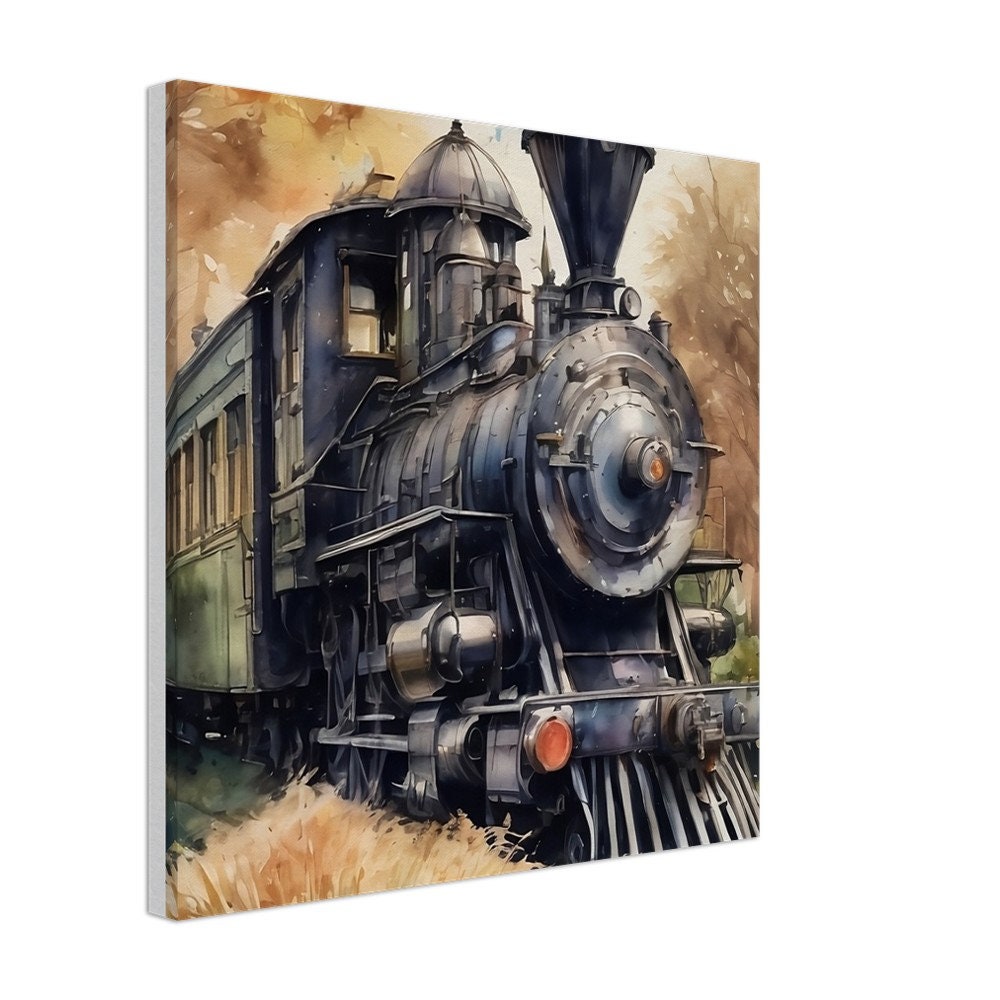 Train Art Canvas Vintage Abstract Art Vintage Train Wall Art Classic ...