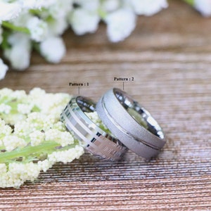 Laser Engraved Ring, Swirl Design Rough Stone Frosted Finish Man ...