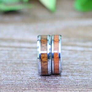 Men's Engagement Rings, Wood Inlay Wedding Bands, Unique Proposal Band ...
