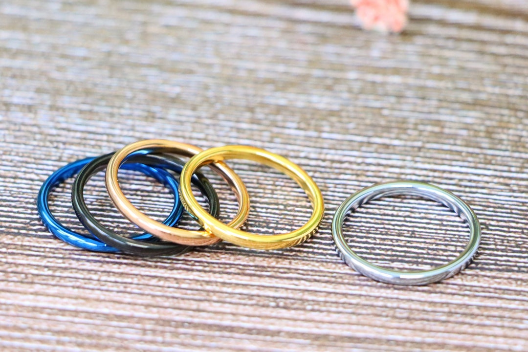 Stacking Engagement Ring Plain Wedding Ring for Men Thin Anniversary ...