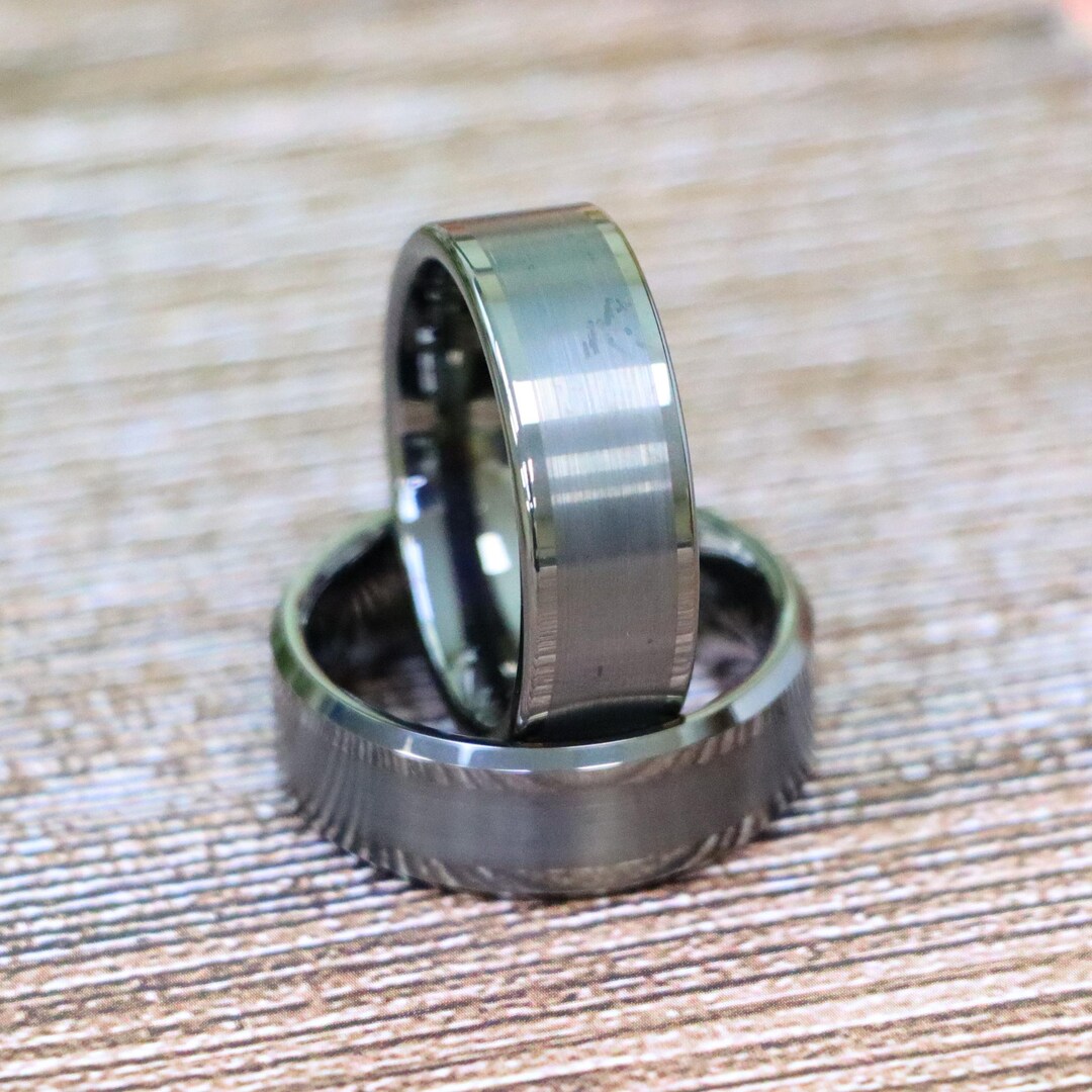 Laser Engraved Ring, Men's Tungsten Wedding Band, Tungsten Engagement ...