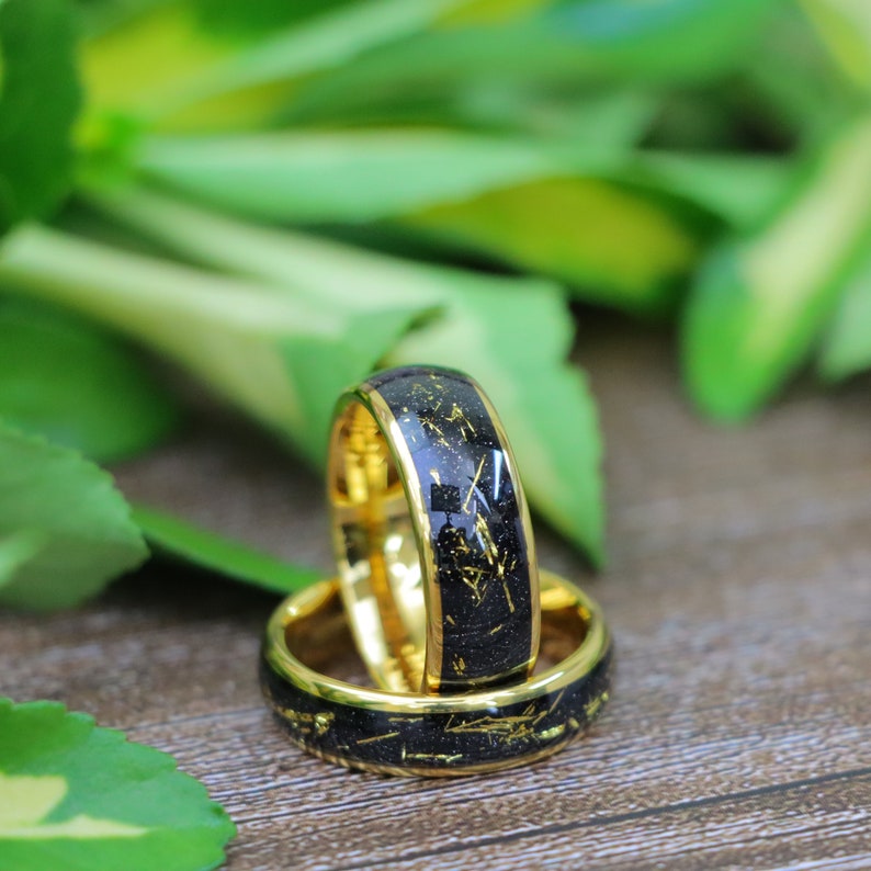 Cosmic Galaxy Ring Tungsten Wedding Ring Gold Space Galaxy Ring Wedding ...
