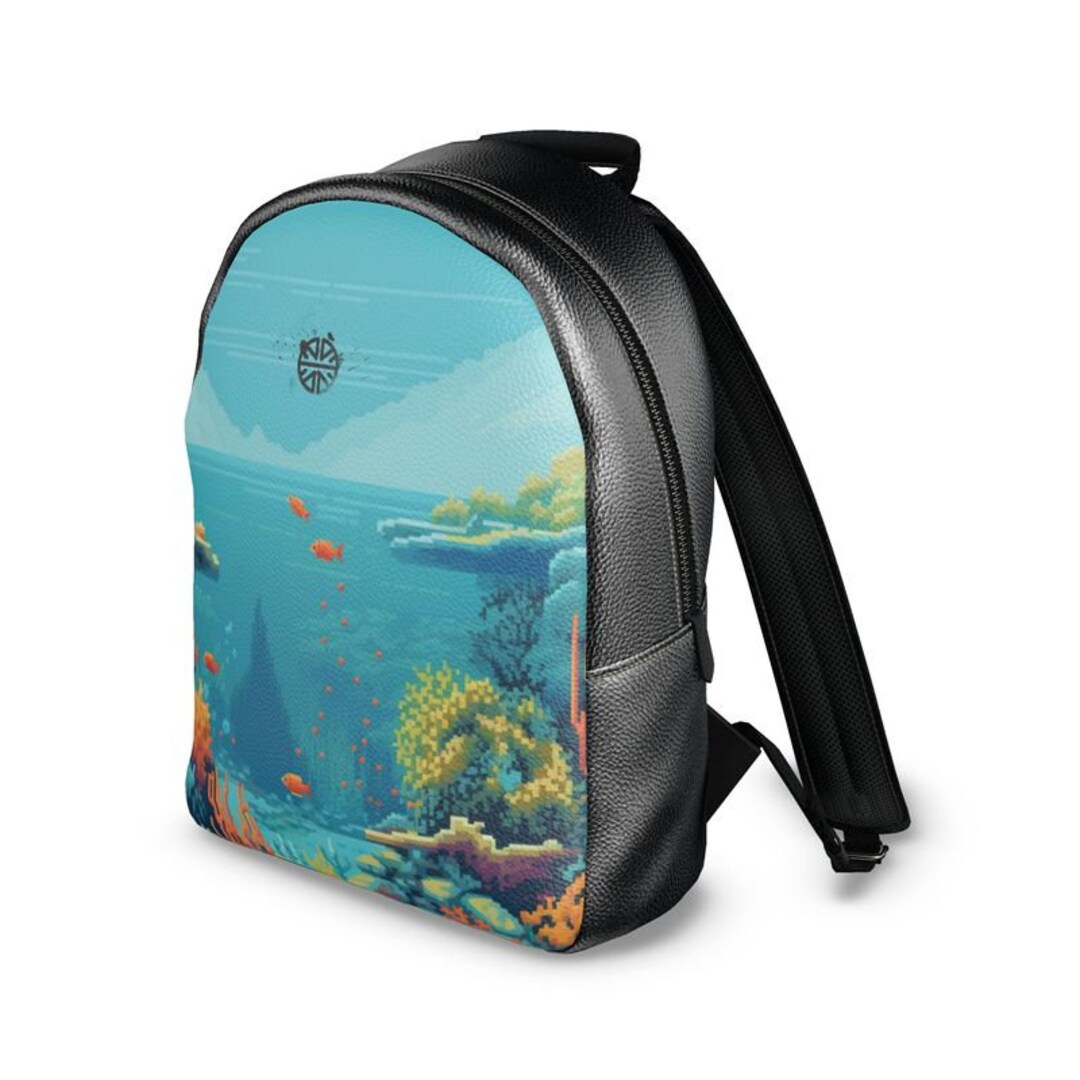 Exclusive Leather Backpack: Great Barrier Reef Pixel Art - Etsy