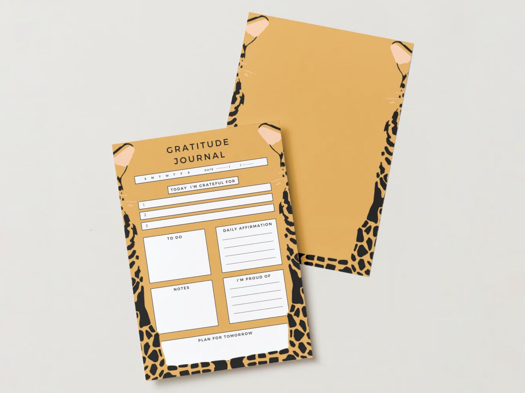 Leopard Design Printable Gratitude Journal Daily Affirmations - Etsy